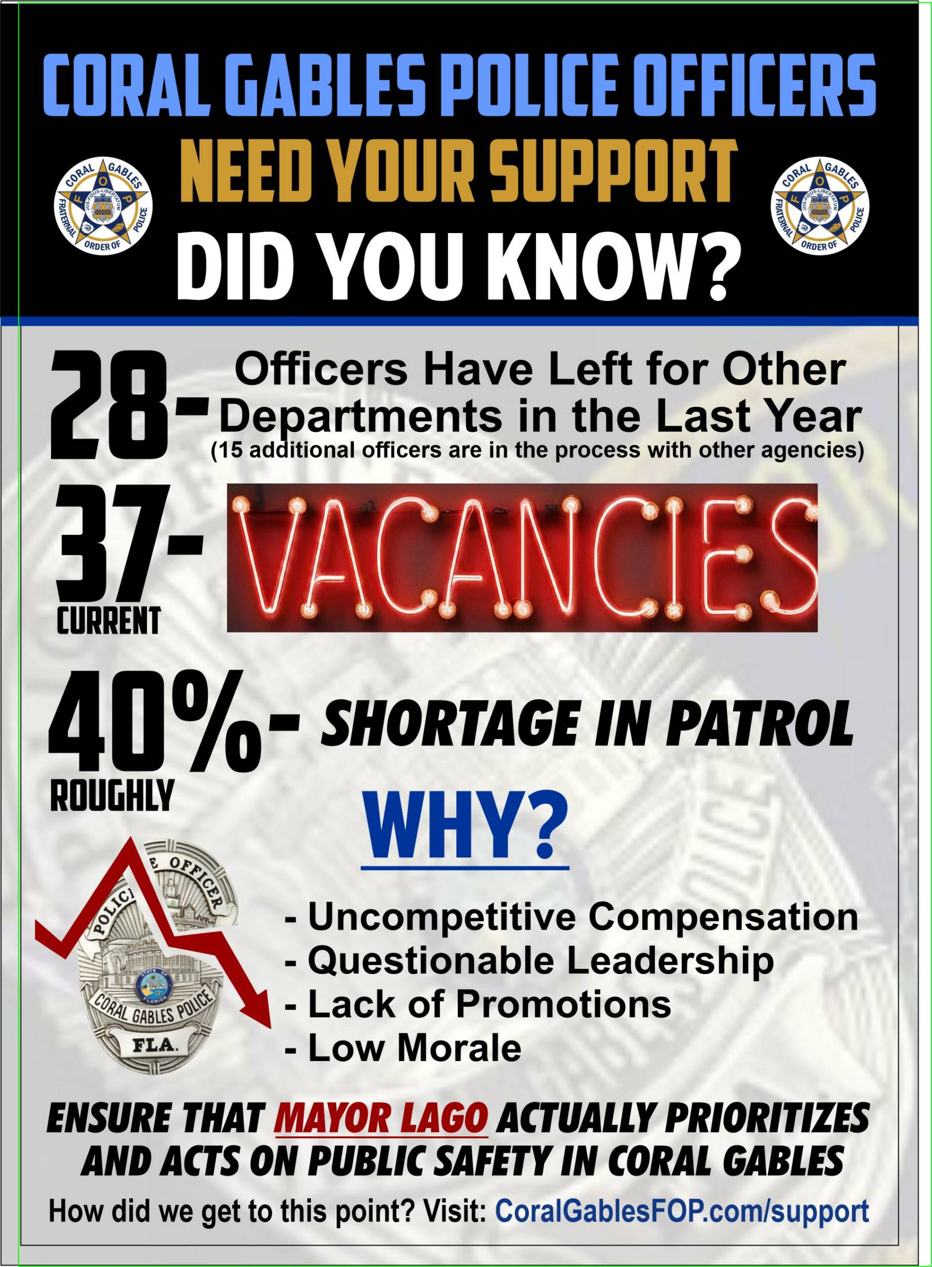 Support The Officers - CORAL GABLES FOP